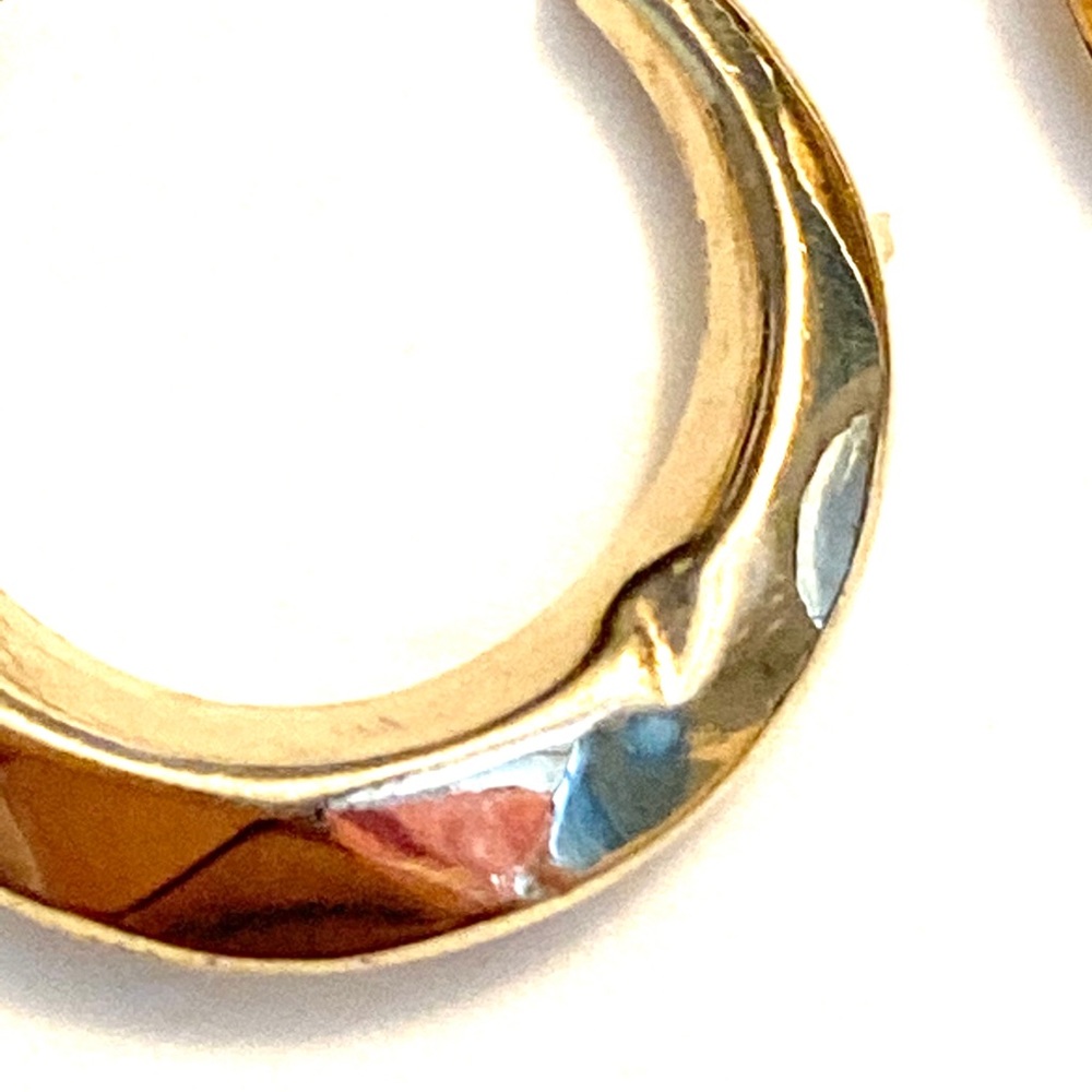 9k Gold 375 Vintage Hoop Earrings - Gem